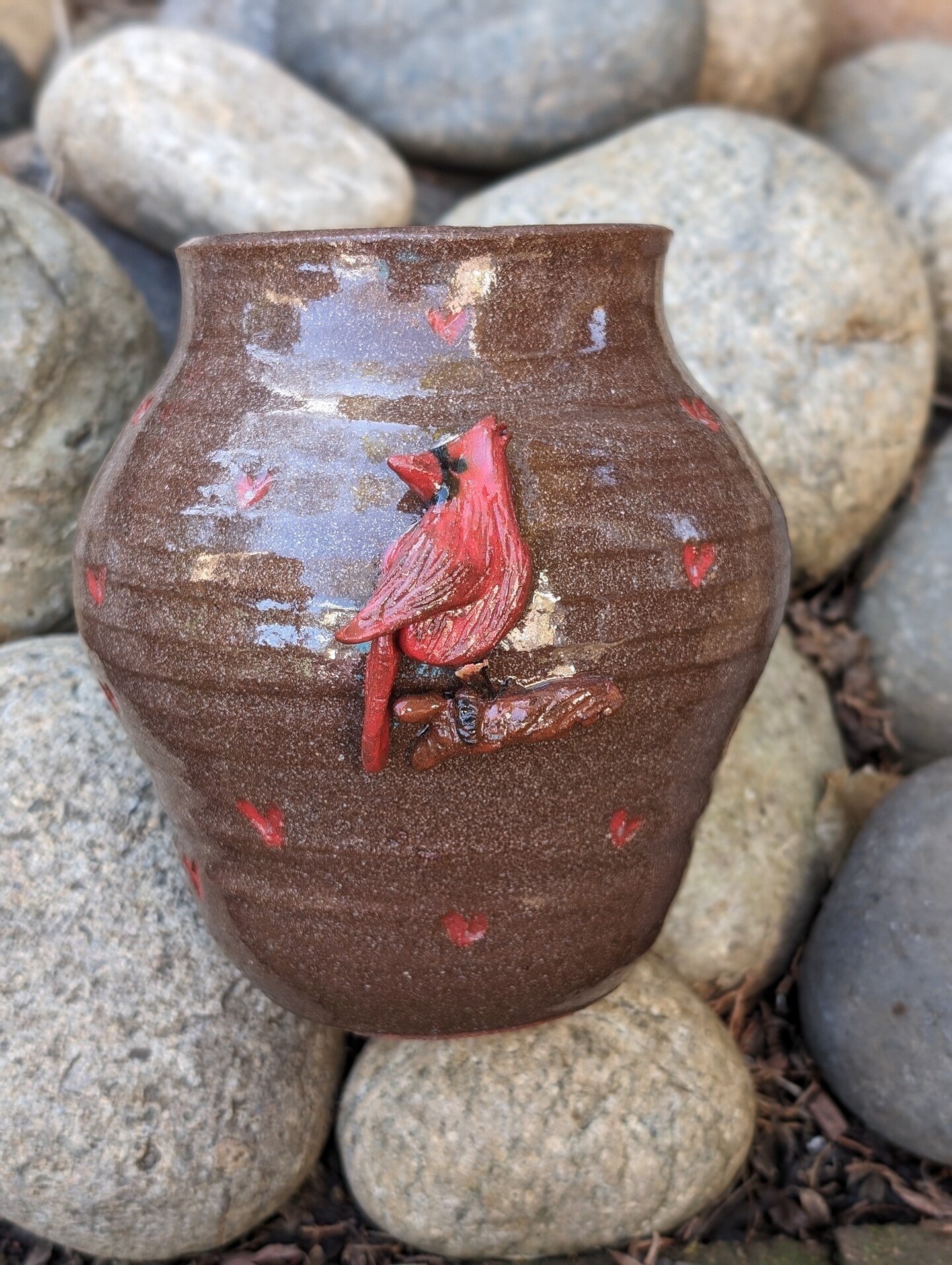 Enchanted Heart: Handcrafted Cardinal Vase Captures Spring's Majesty ...