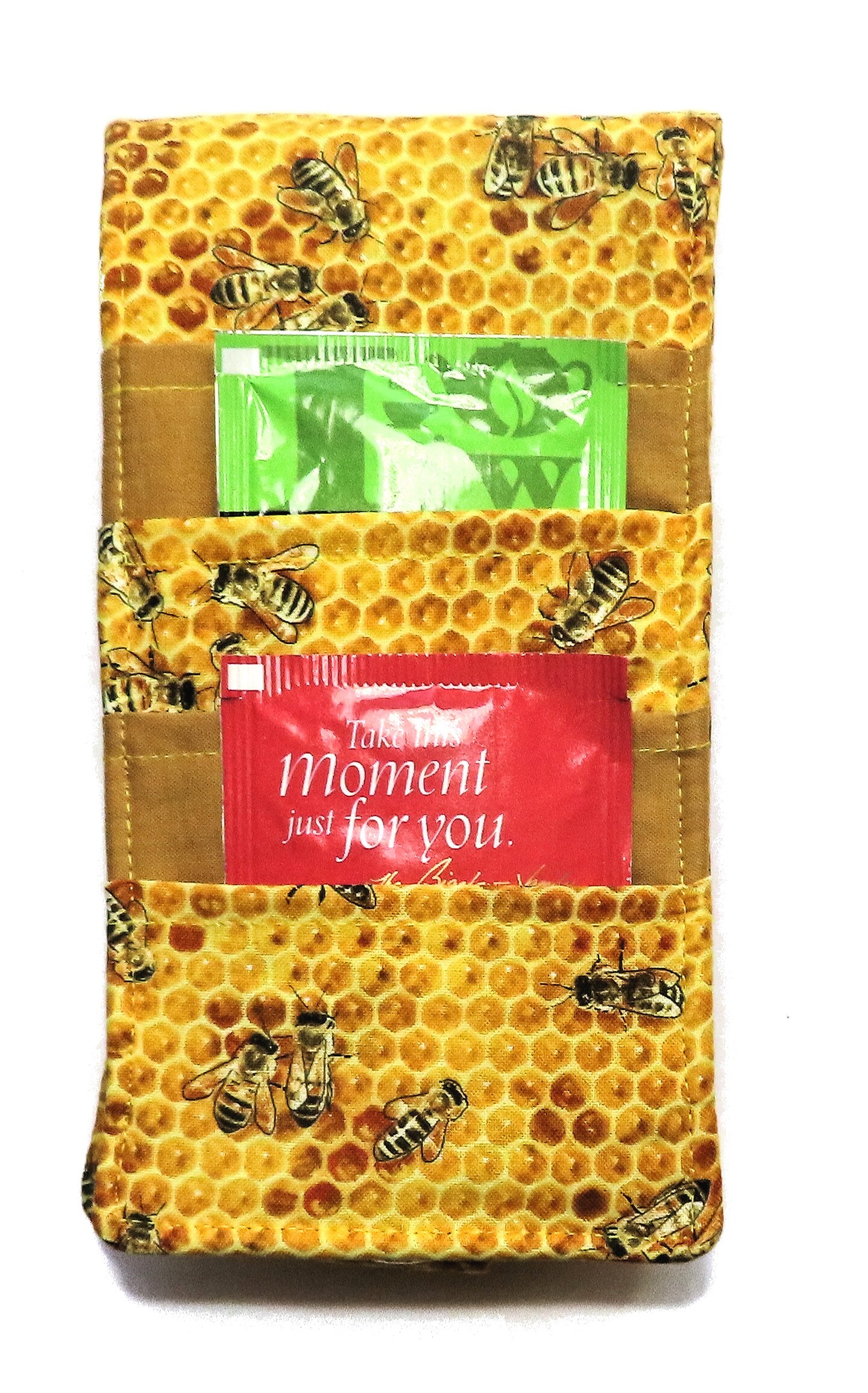 Tea Bag Wallet with Honey Straw Pockets, 11 Pockets for Tea, Honey and ...