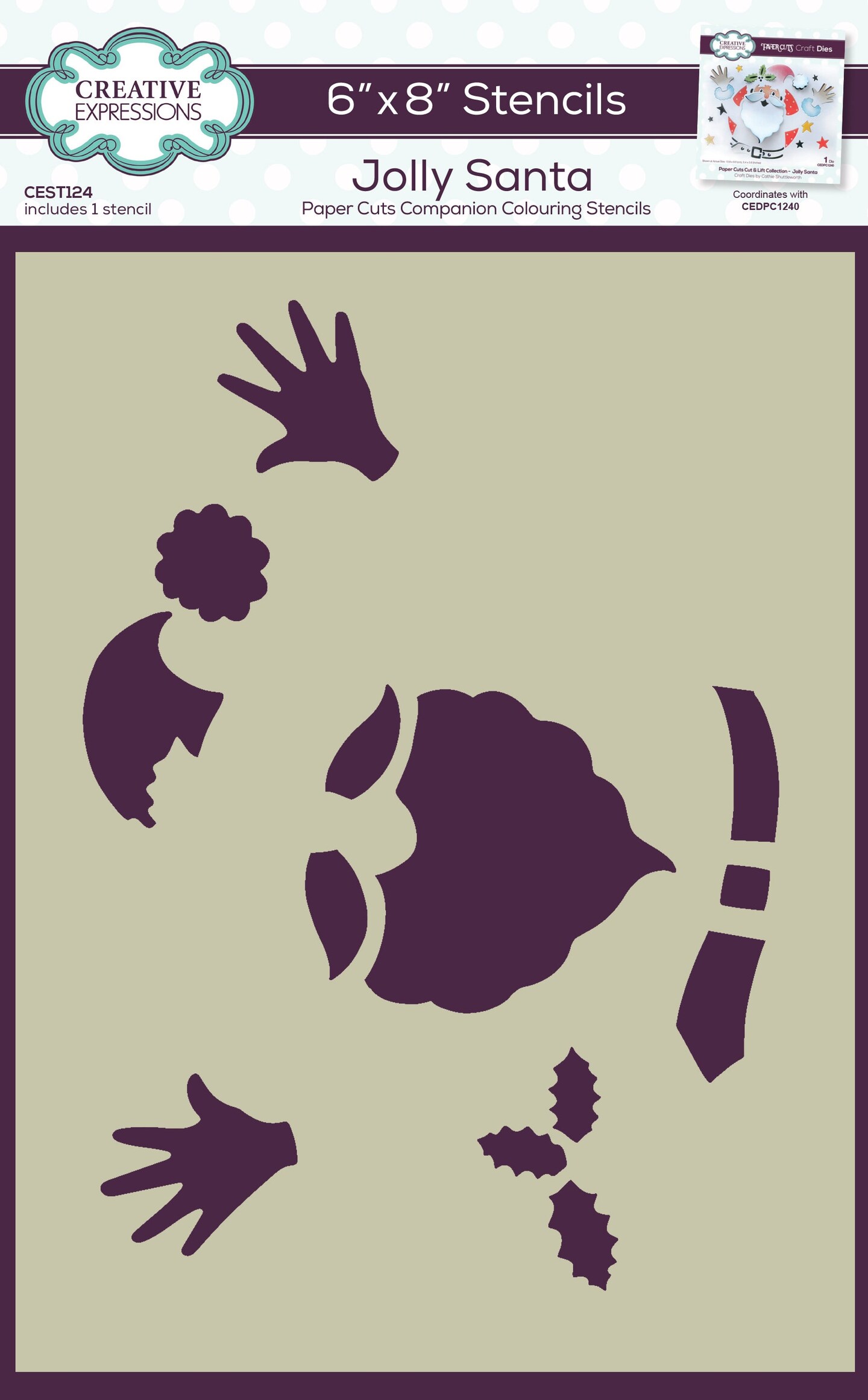 Creative Expressions Jolly Santa Companion Colouring Stencil 6 in x 8 ...