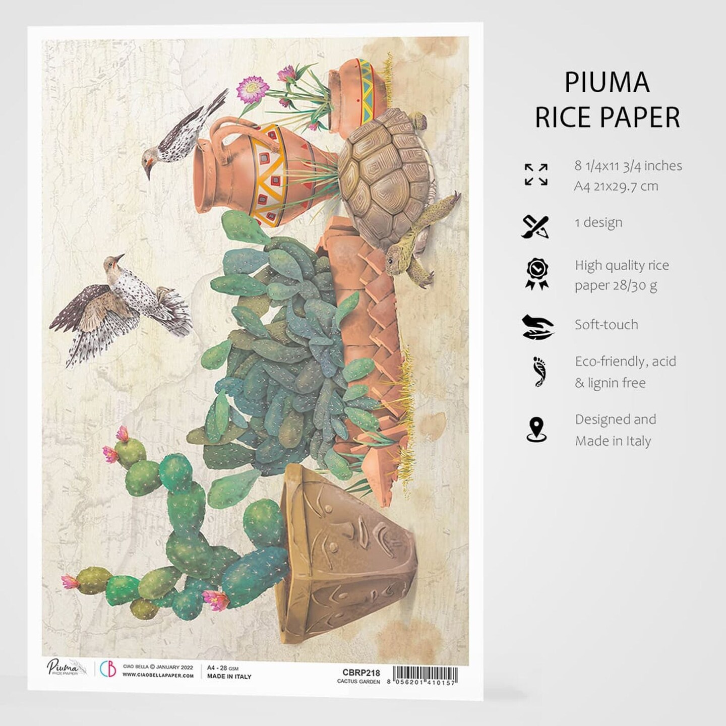 Ciao Bella Rice Paper A4 Cactus Garden | Michaels