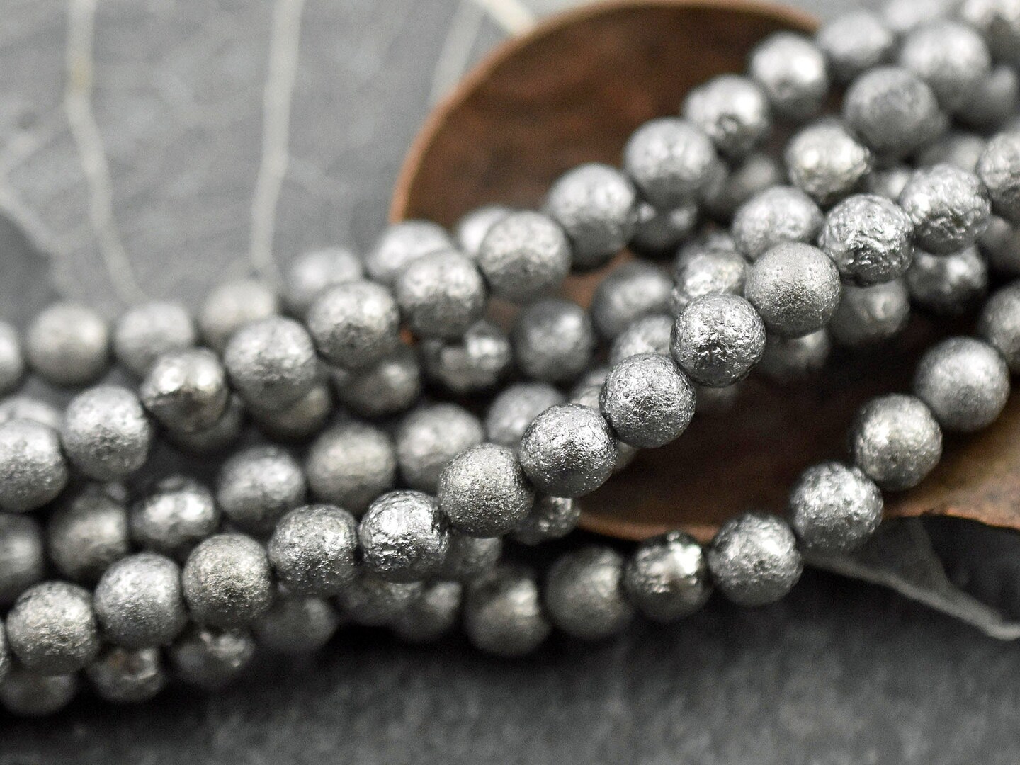 *25* 6mm Etched Chrome Ore Round Druk Beads | Michaels