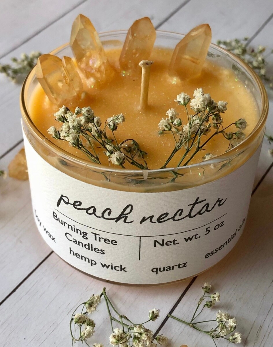 Georgia Peach Crystal Candle - Handmade in small batches | MakerPlace ...