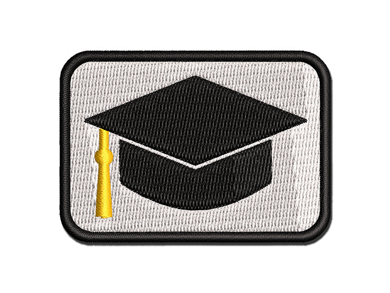 Graduation Cap Hat Multi-Color Embroidered Iron-On Patch Applique ...
