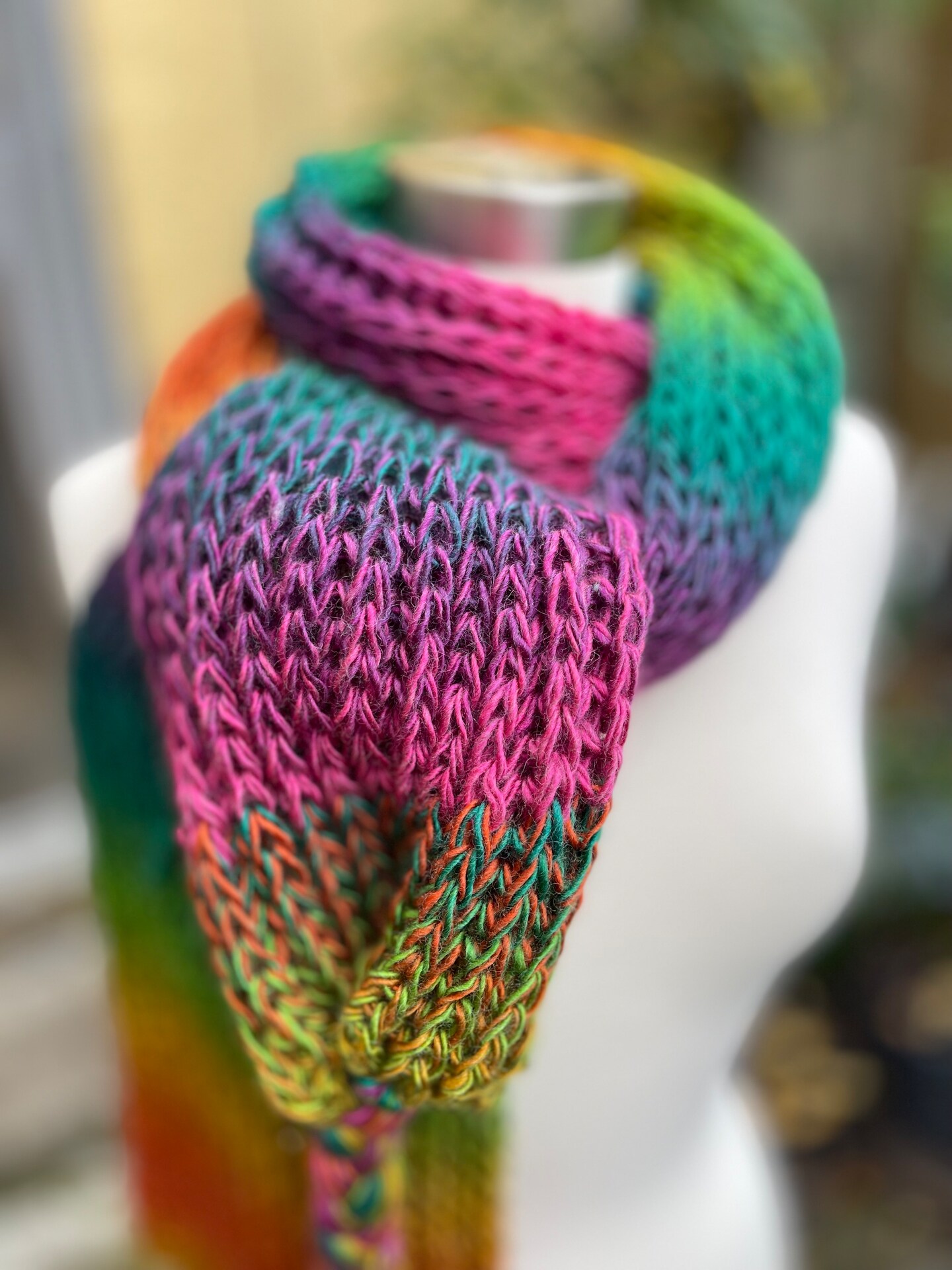 Unique Handmade Ribbed Scarf, Wool, Acrylic Blend for Cozy Fashion ...