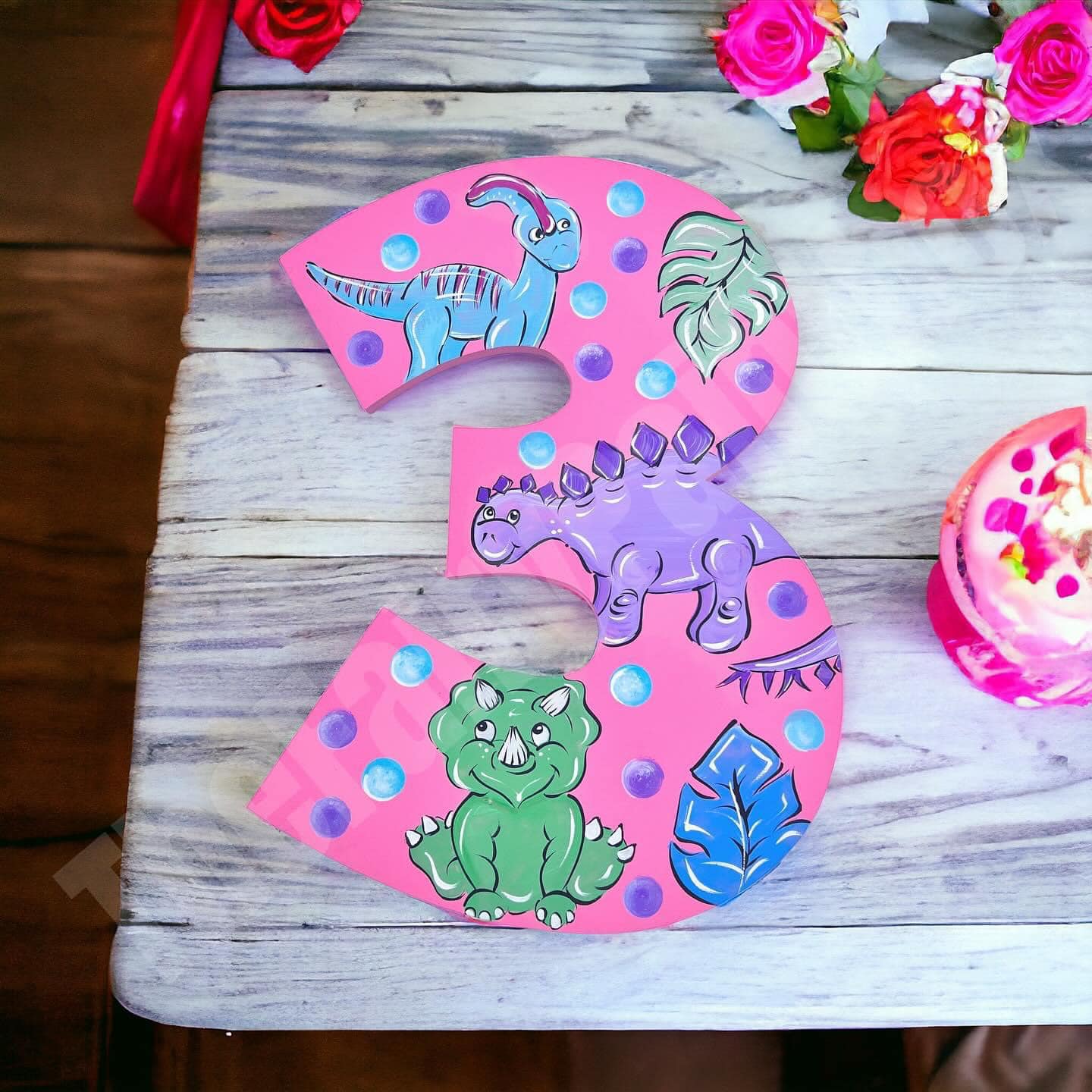 Dinosaur Birthday Party Number Sign, Dinosaur Birthday Centerpiece ...