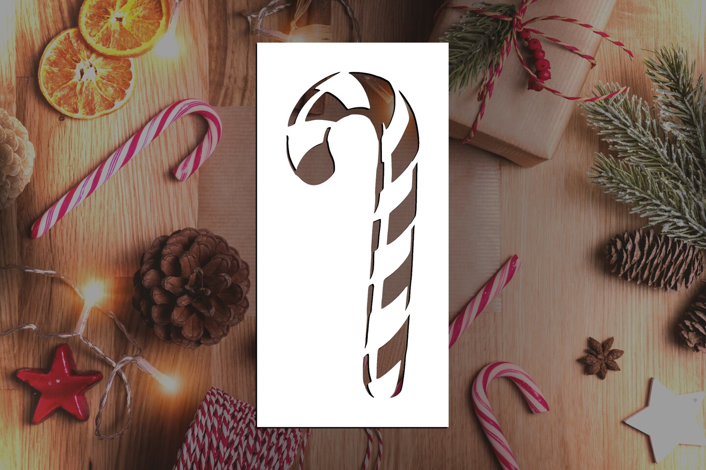 Thick Candy Cane Reusable Stencil (Many Sizes) | MakerPlace by Michaels