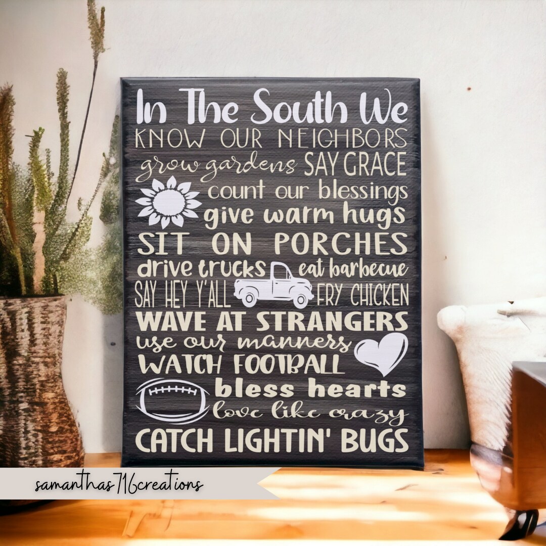 In The South We Southern Family Rules Painted Canvas | MakerPlace by ...