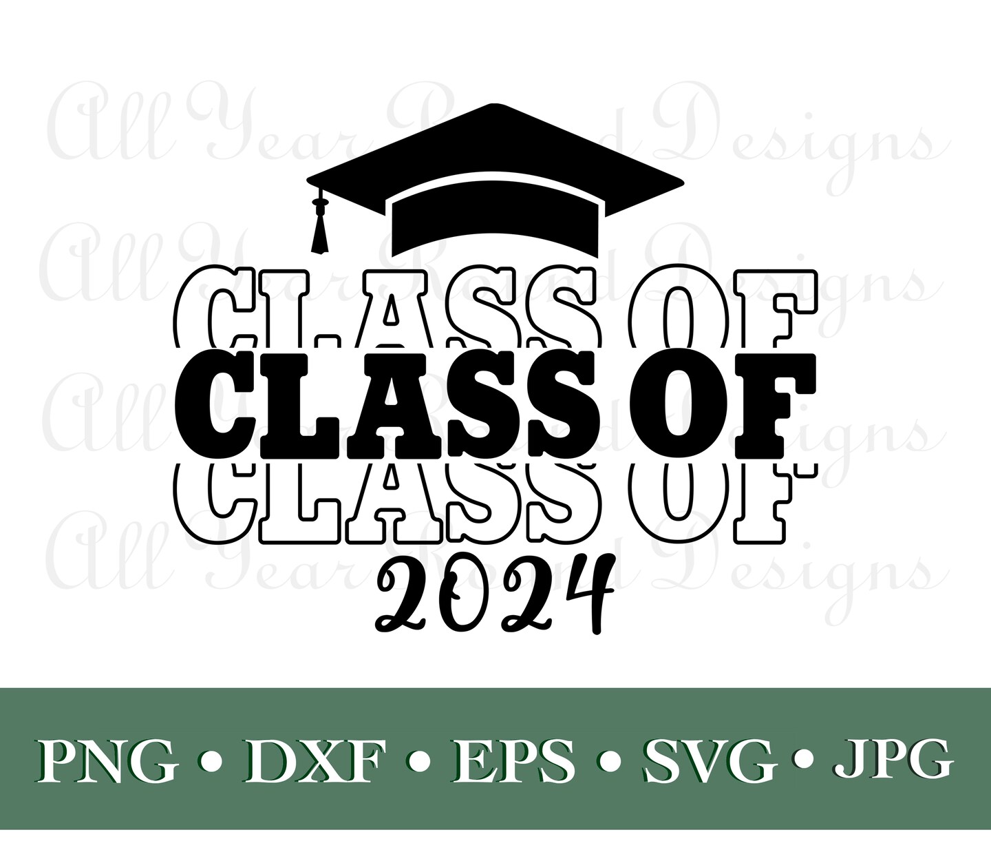 Graduation Decor SVG PNG DXF EPS JPG File Bundle Digital Download ...
