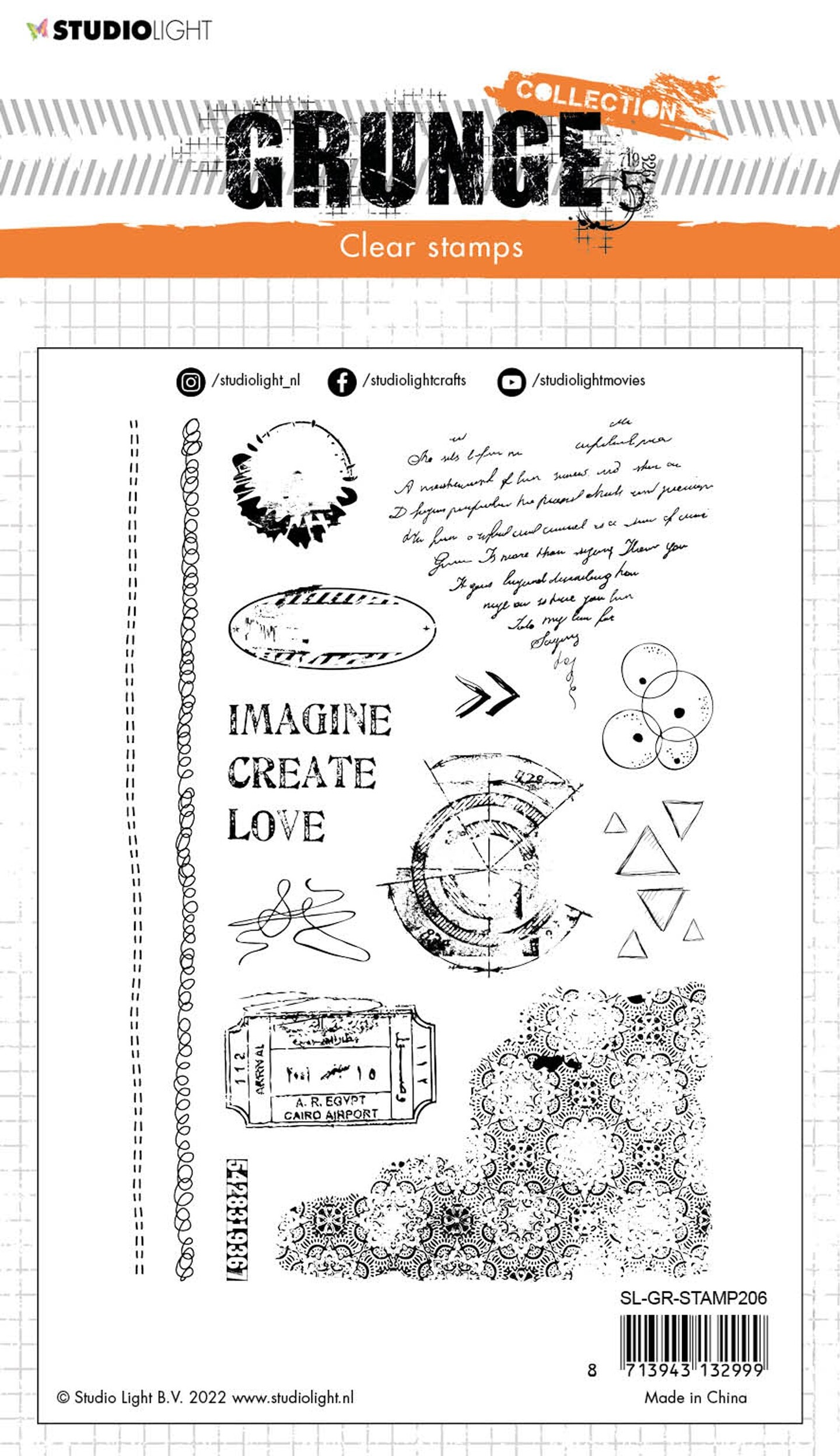 Studio Light SL Clear Stamp Elements Love Grunge Collection 210x148x3mm ...