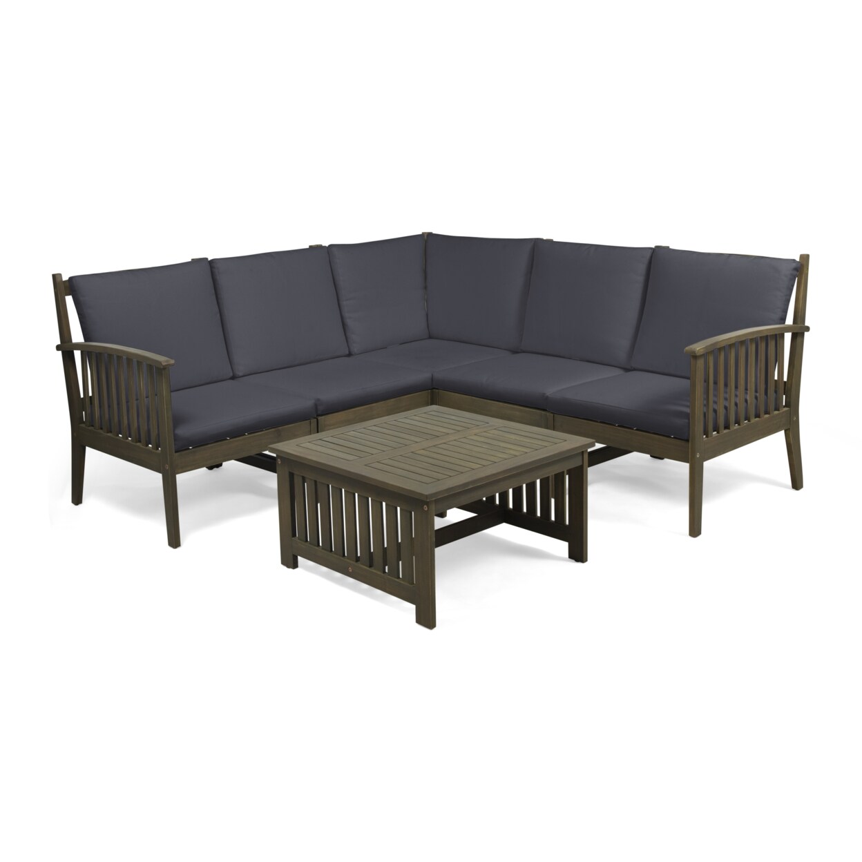 GDFStudio Maud Outdoor 5 Seater Acacia Wood Sofa Sectional Set | Michaels