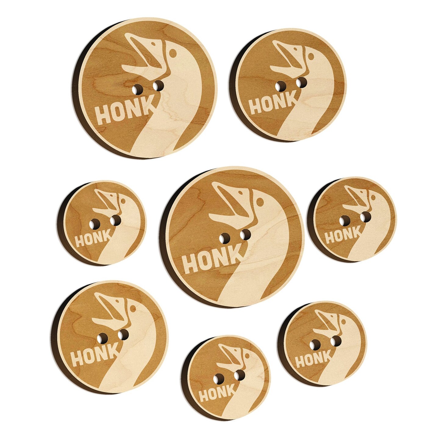 Goose Honk Laugh Wood Buttons for Sewing Knitting Crochet DIY Craft ...