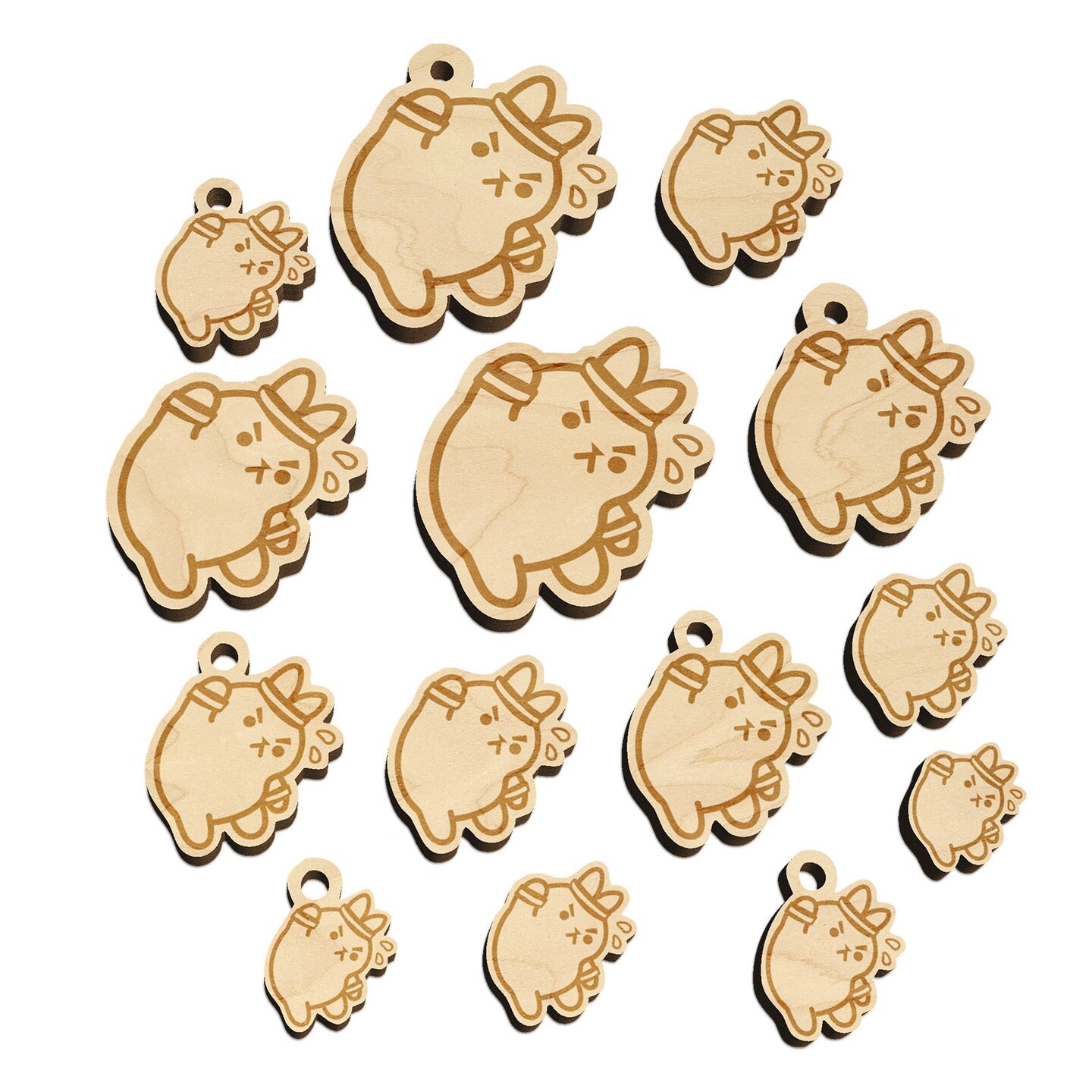 Cute Kawaii Bunny Rabbit Workout Exercise Mini Wood Shape Charms ...