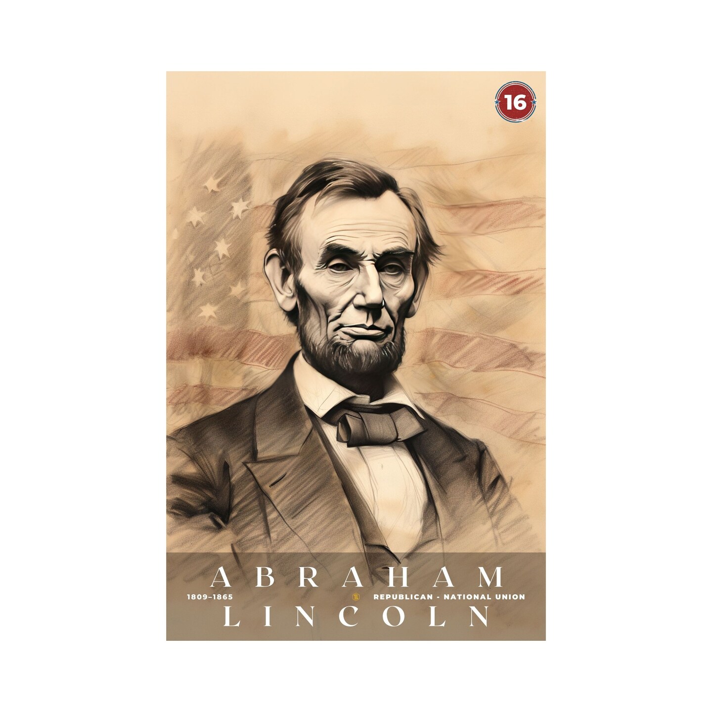 Abraham Lincoln Poster, US President Print, Office Poster, Home Decor ...