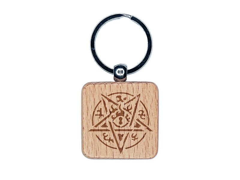 Cthulhu Elder Sign Eldritch Horror Pentagram Engraved Wood Square ...