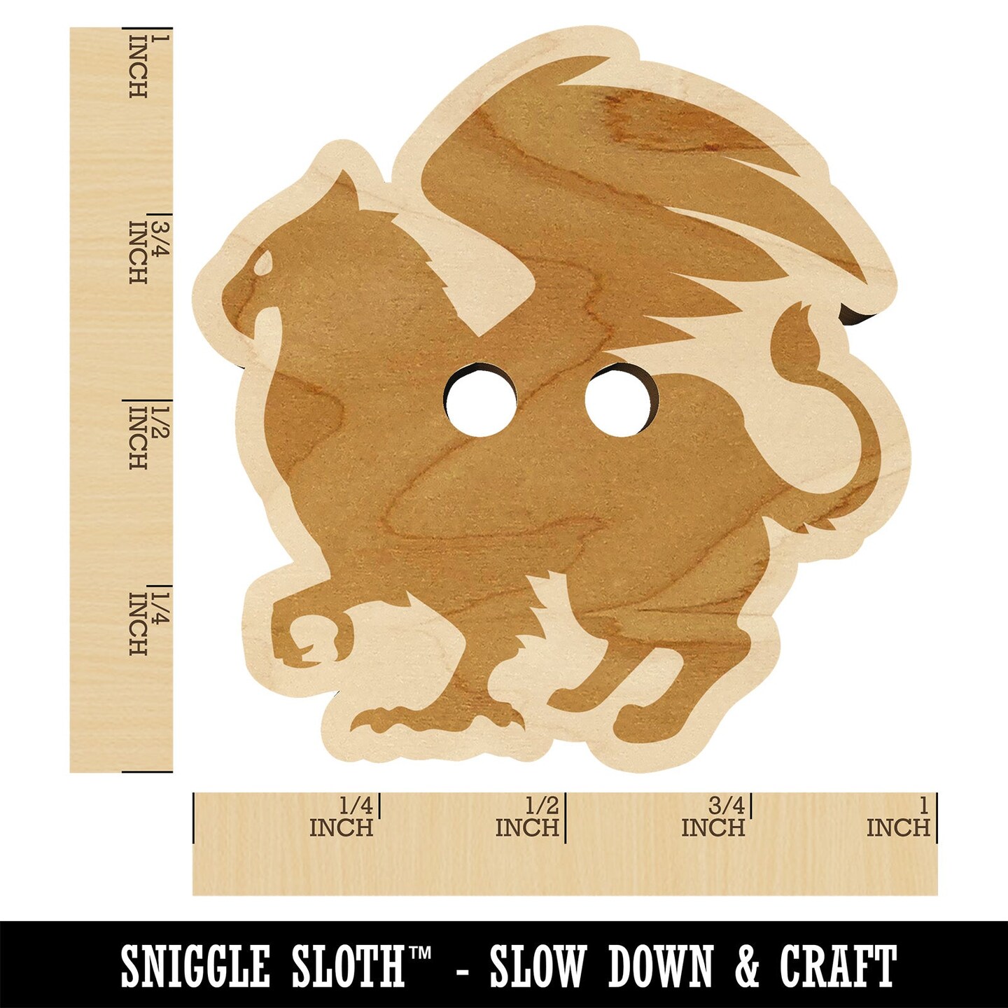Regal Griffin Fantasy Silhouette Wood Buttons for Sewing Knitting ...