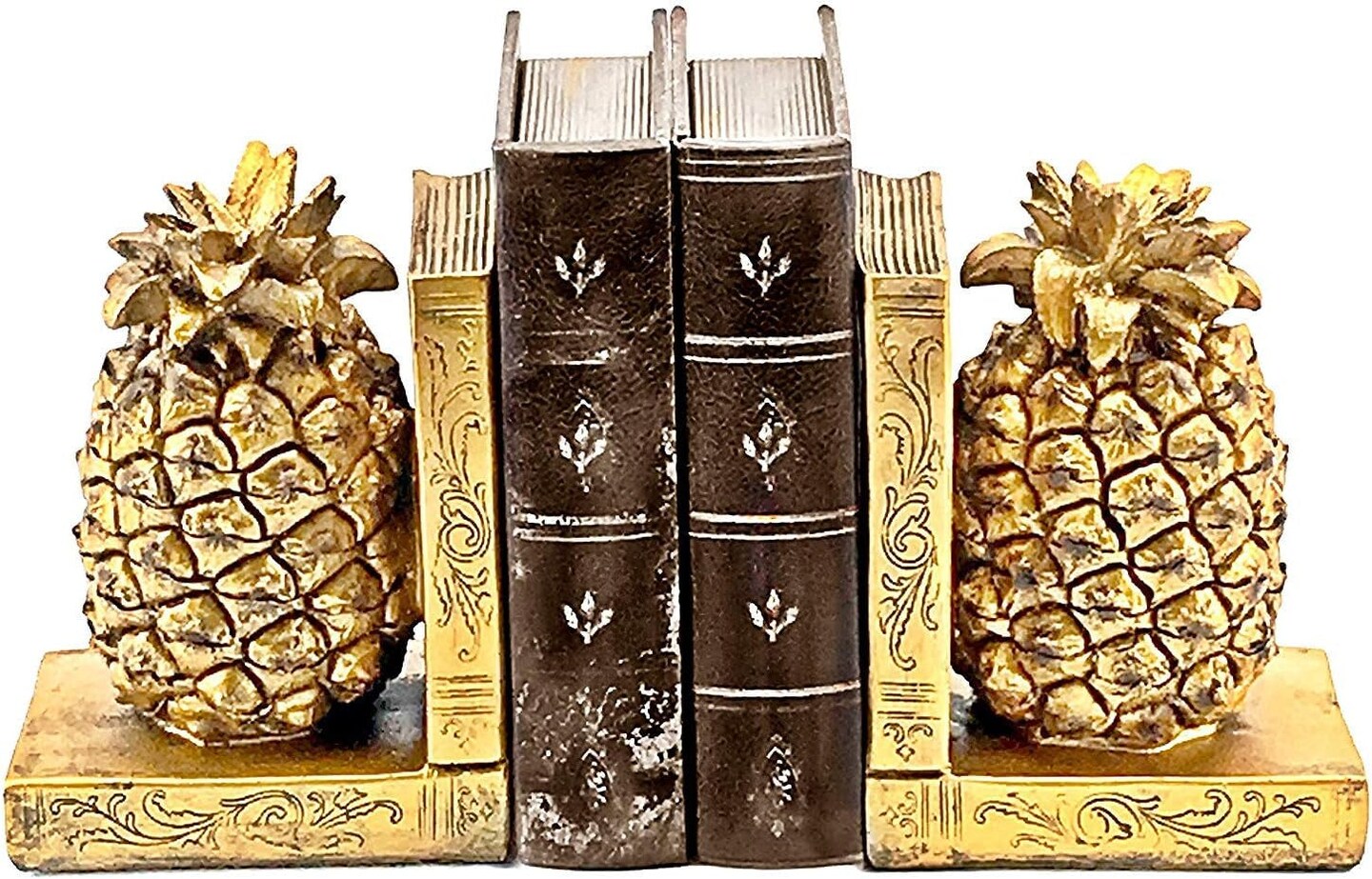 Decorative Bookend Home Décor Book Ends Pineapple Golden Bookshelves ...