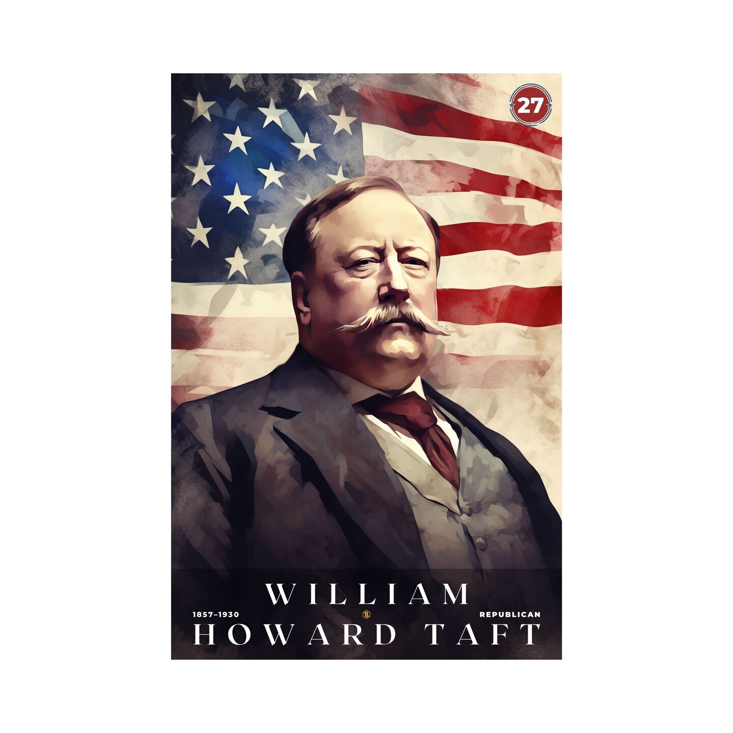 William Howard Taft Poster, US President Print, Office Poster, Home ...