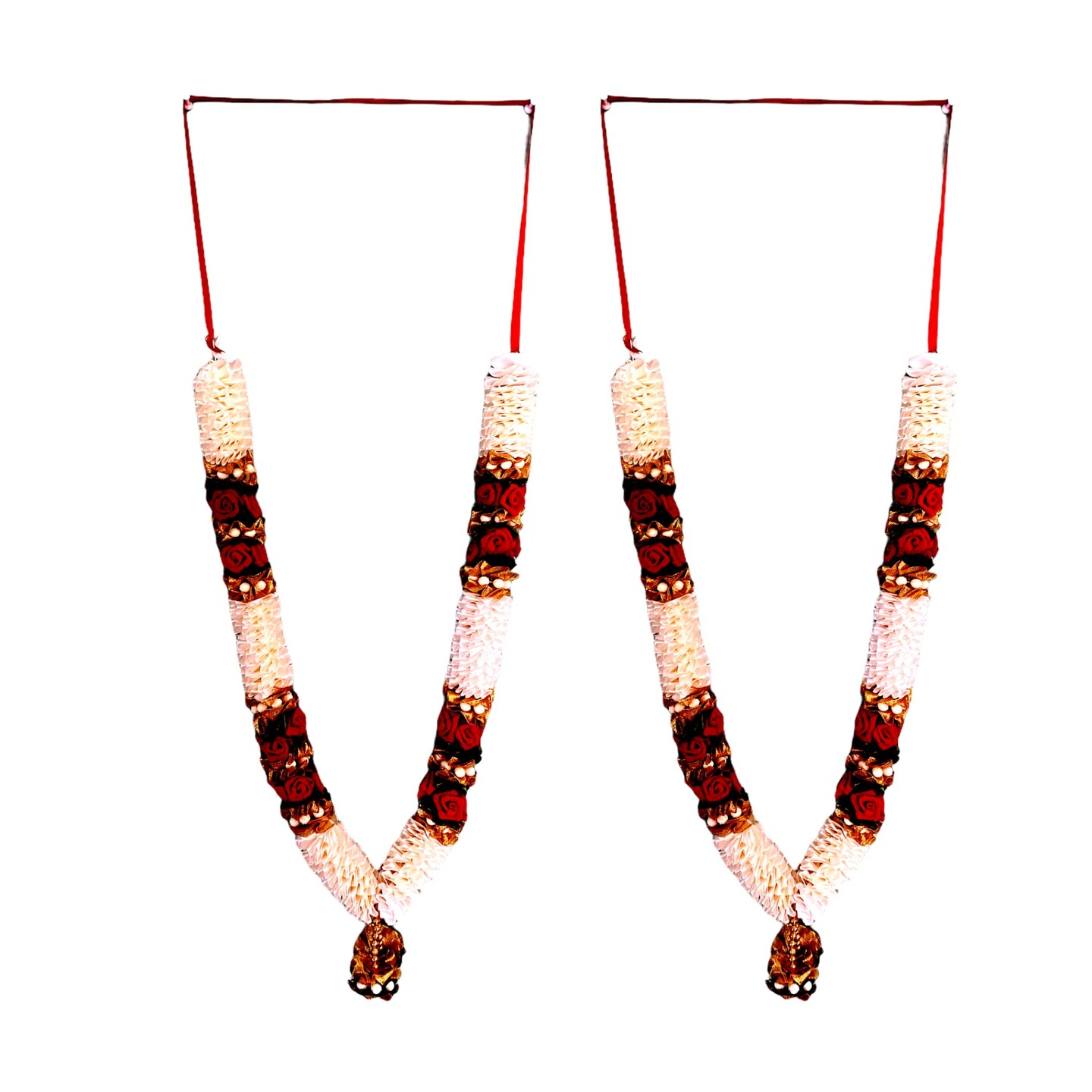 Pack Of 2 Varmala Wedding Garland White Red Rose Varmala Indian Milini ...