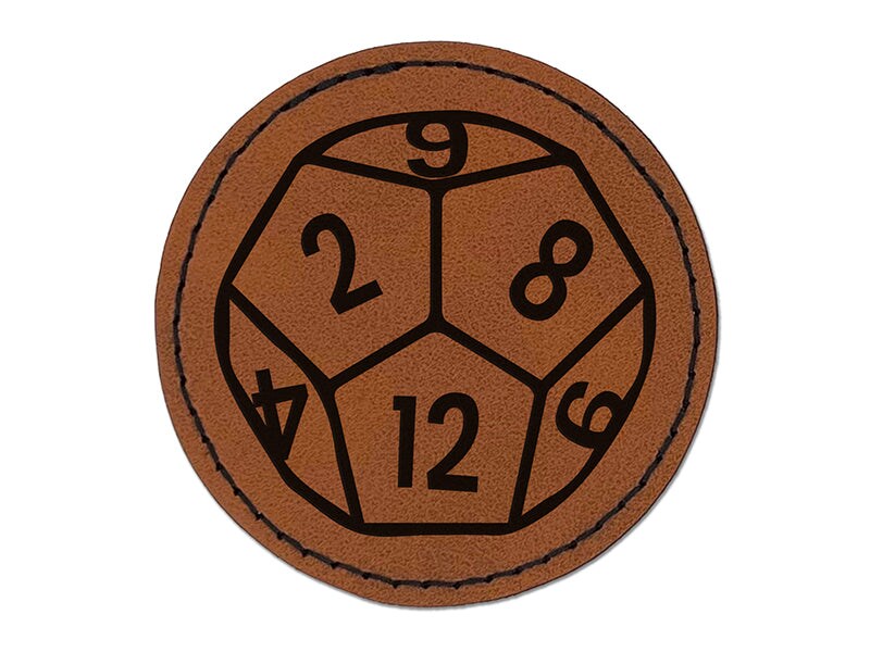 D12 12 Sided Gaming Gamer Dice Critical Role Round Iron-On Engraved ...