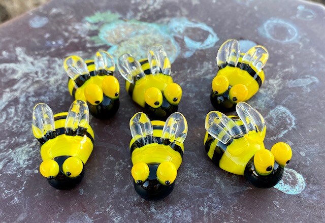 Mini Miniature Glass Bee Sitter Figurine Collectible - Sold ...