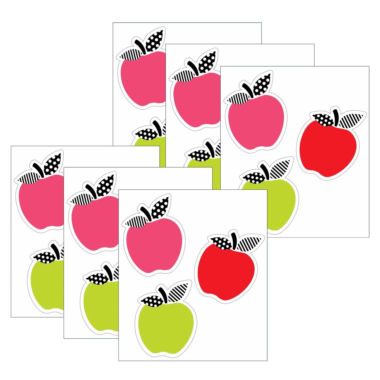 Black White And Stylish Brights Apples Mini Cut Outs 36 Per Pack 6