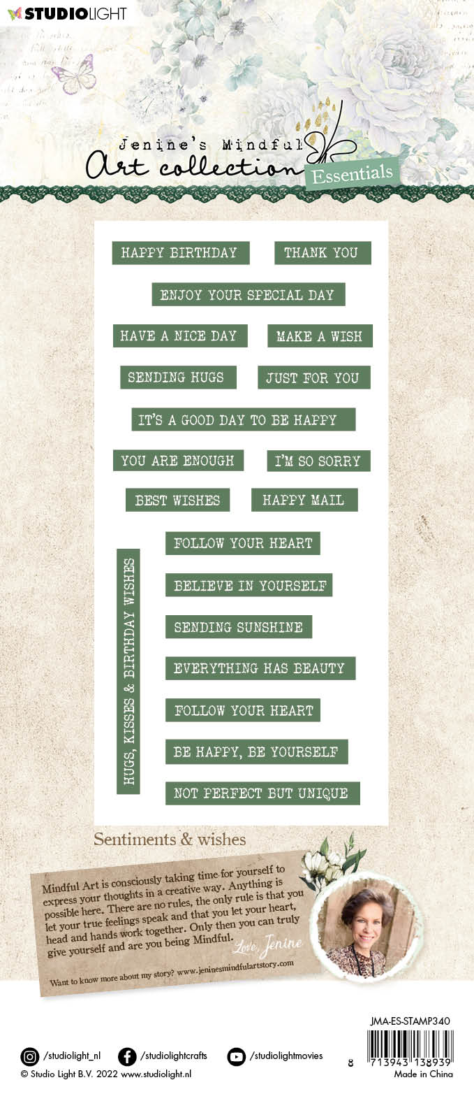 Studio Light JMA Clear Stamp Sentiments & Wishes Essentials 105x210x3mm 20 PC nr.340 | Michaels
