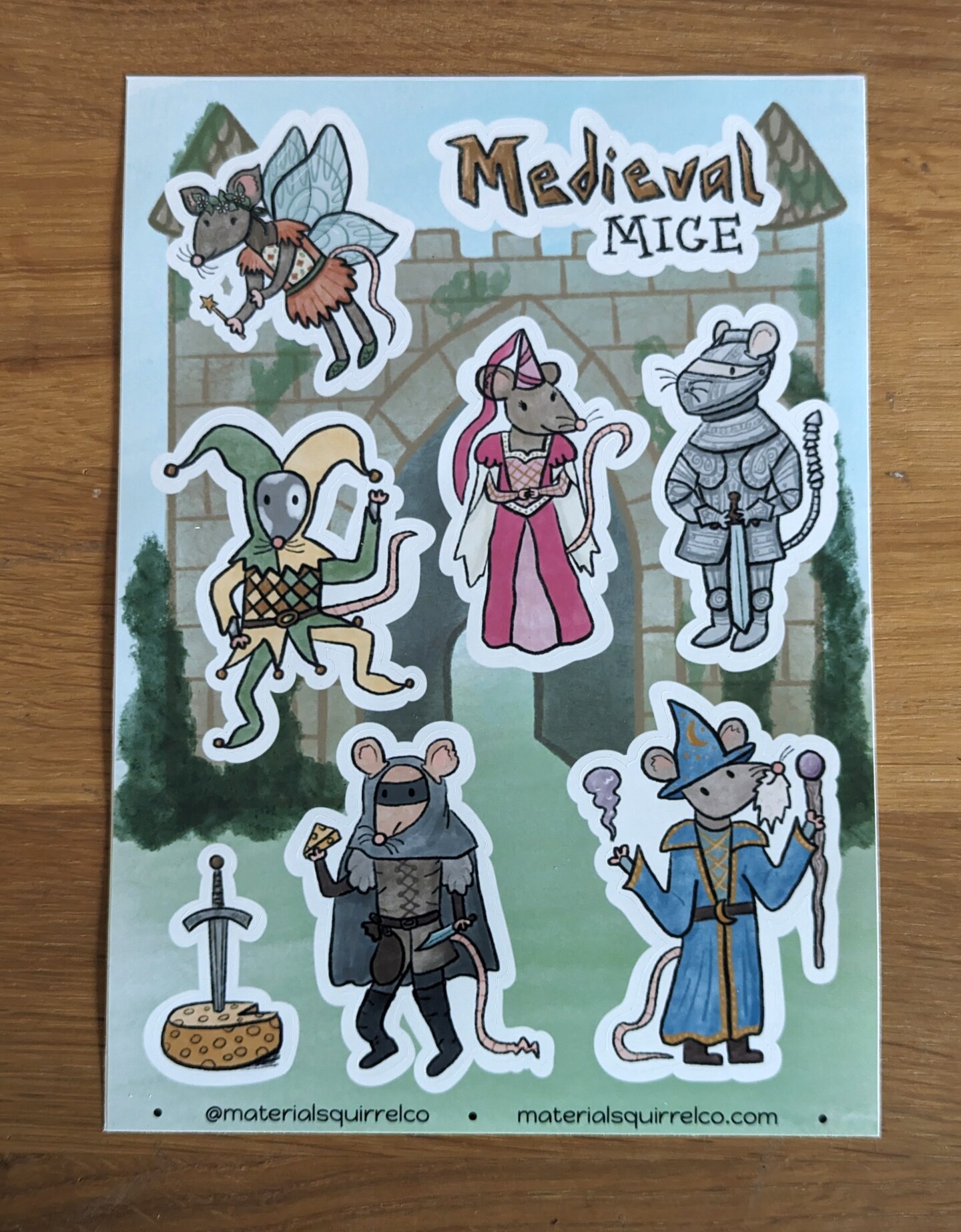 Medieval Mice Sticker Sheet - Renaissance Inspired Characters for ...