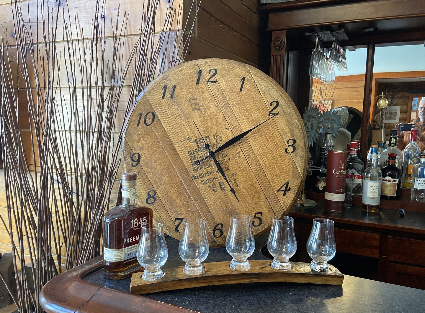 Whiskey barrel wall clock, genuine bourbon barrel lid used to create ...
