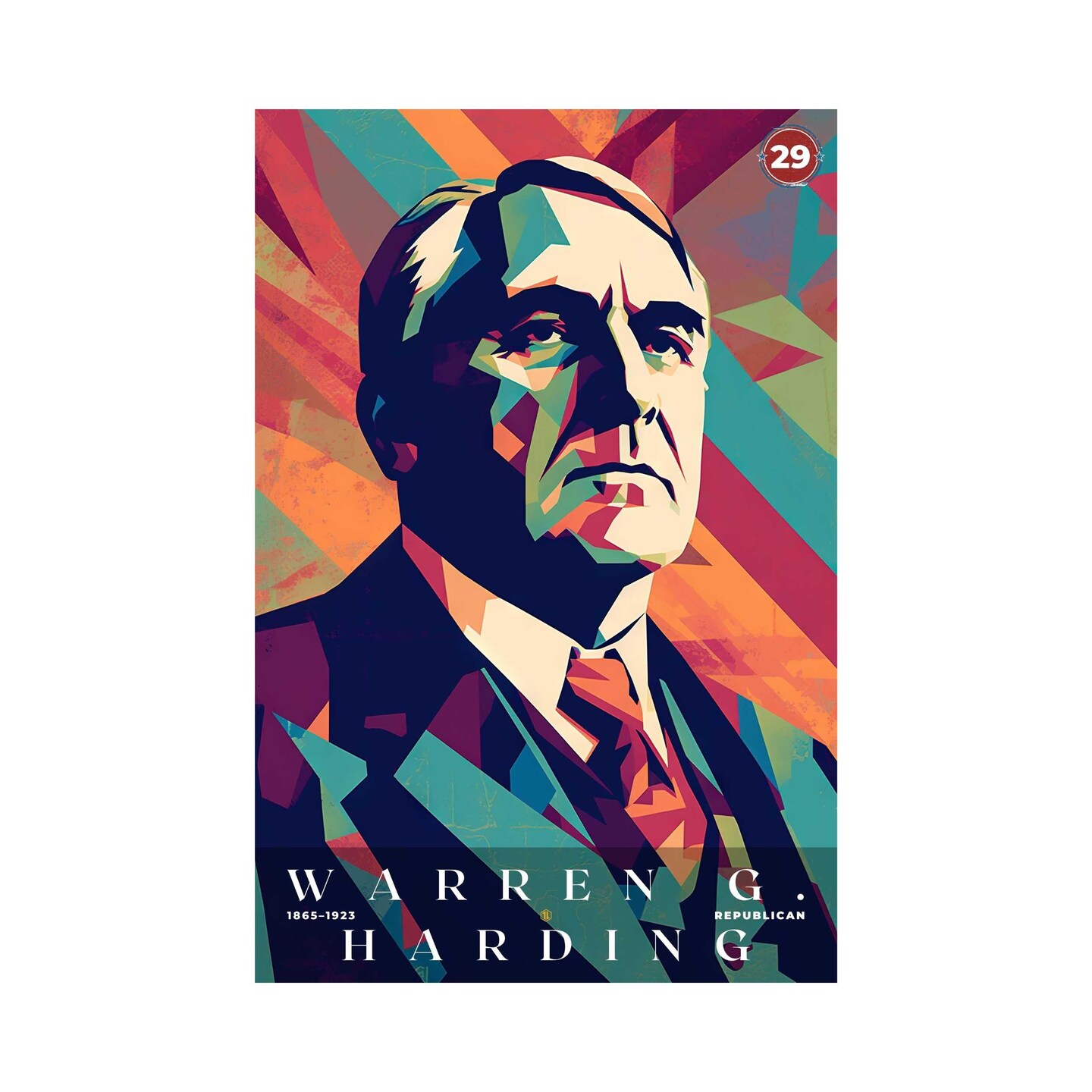 Warren G. Harding Poster, US President Print, Office Poster, Home Decor ...