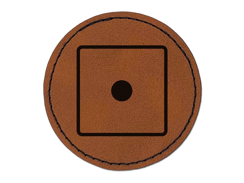 One 1 Dice Die Round Iron-On Engraved Faux Leather Patch Applique - 2.5 ...
