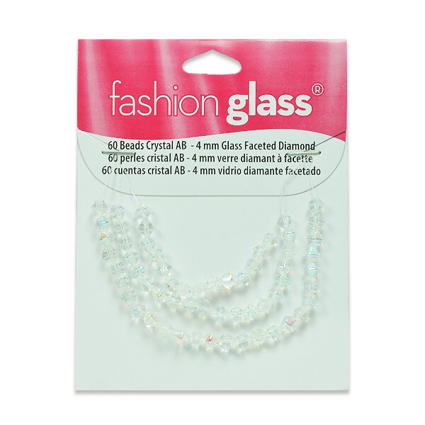 6 Packs of Diamond Facet Glass Beads Pack of 60 | Michaels