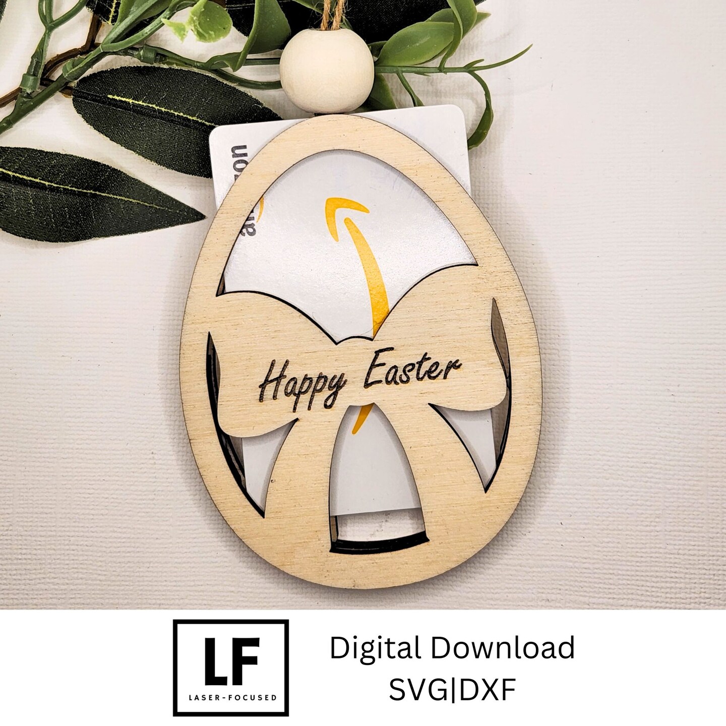 Easter Egg SVG Gift Card Holder, Easter Basket Tag Ornament, Digital ...