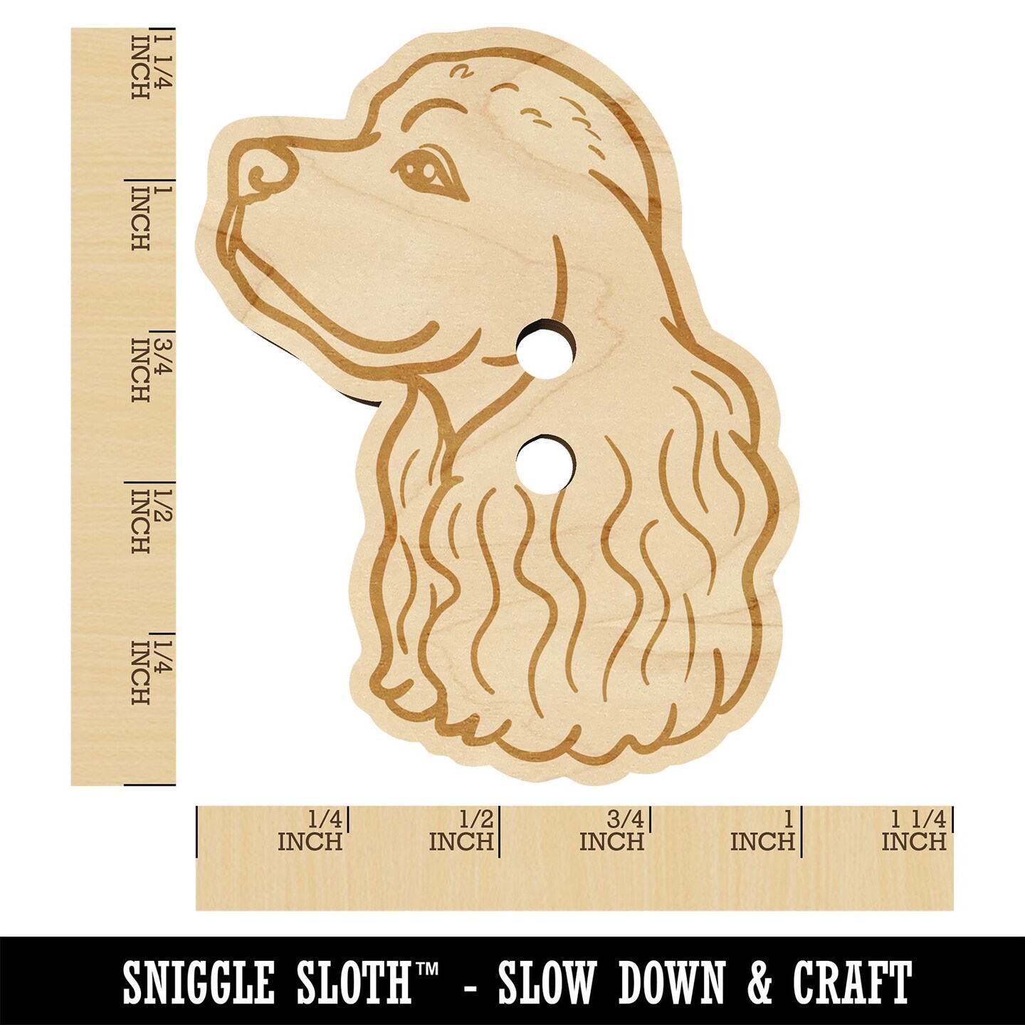 Cocker Spaniel Dog Head Wood Buttons for Sewing Knitting Crochet DIY ...