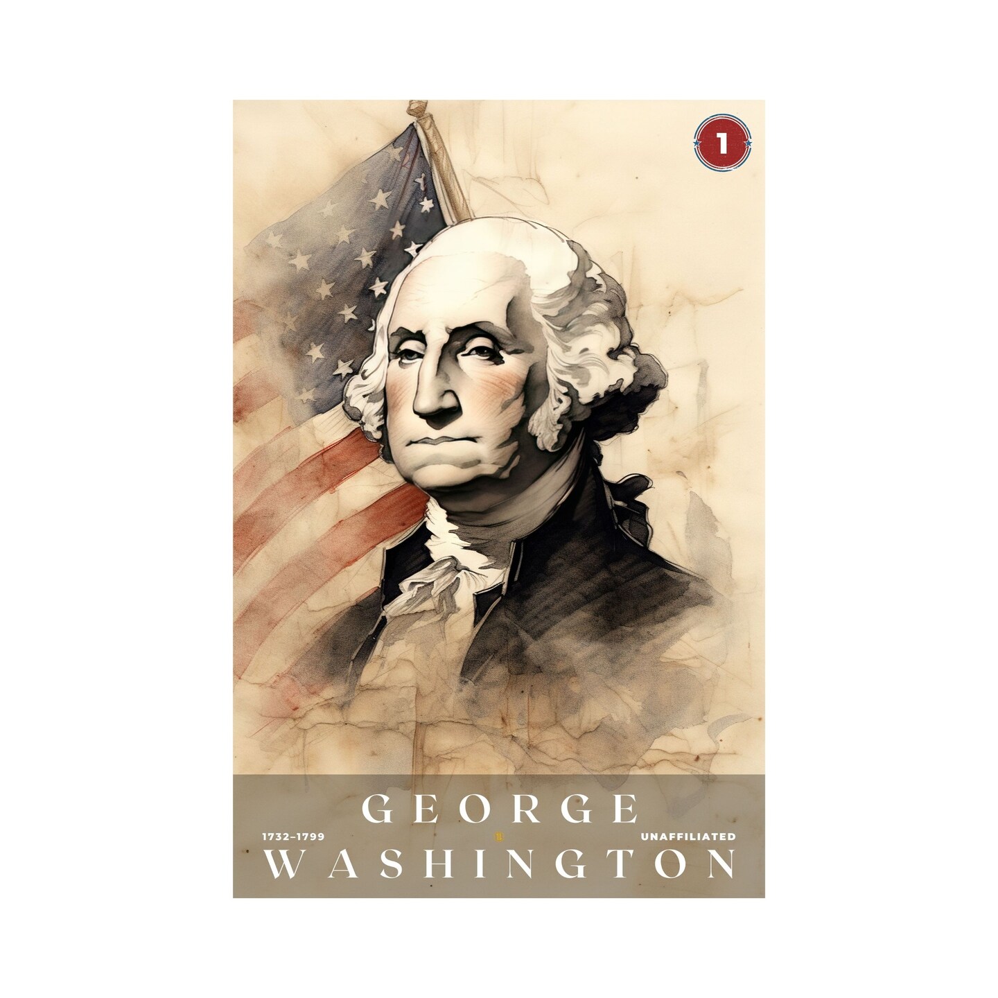 George Washington Poster, US President Print, Office Poster, Home Decor ...