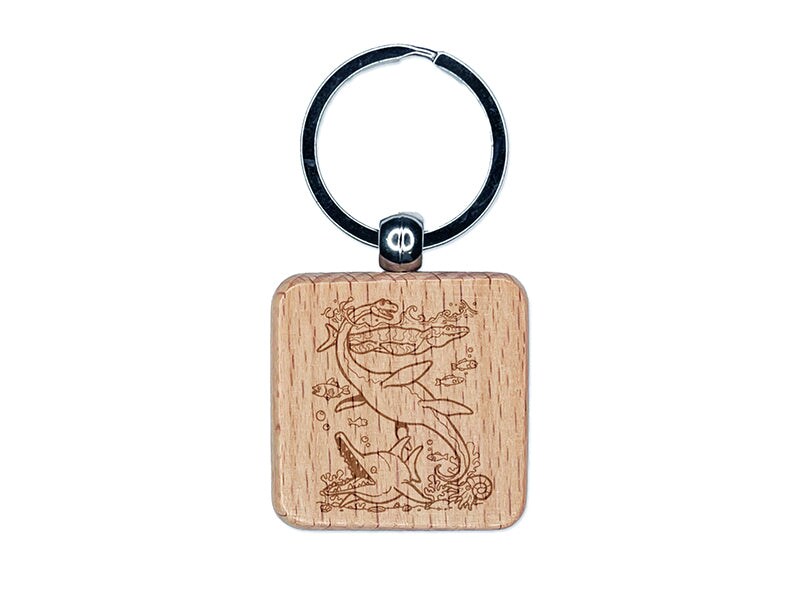 Aquatic Dinosaurs Ichthyosaurus Plesiosaur Mosasaurus Engraved Wood ...