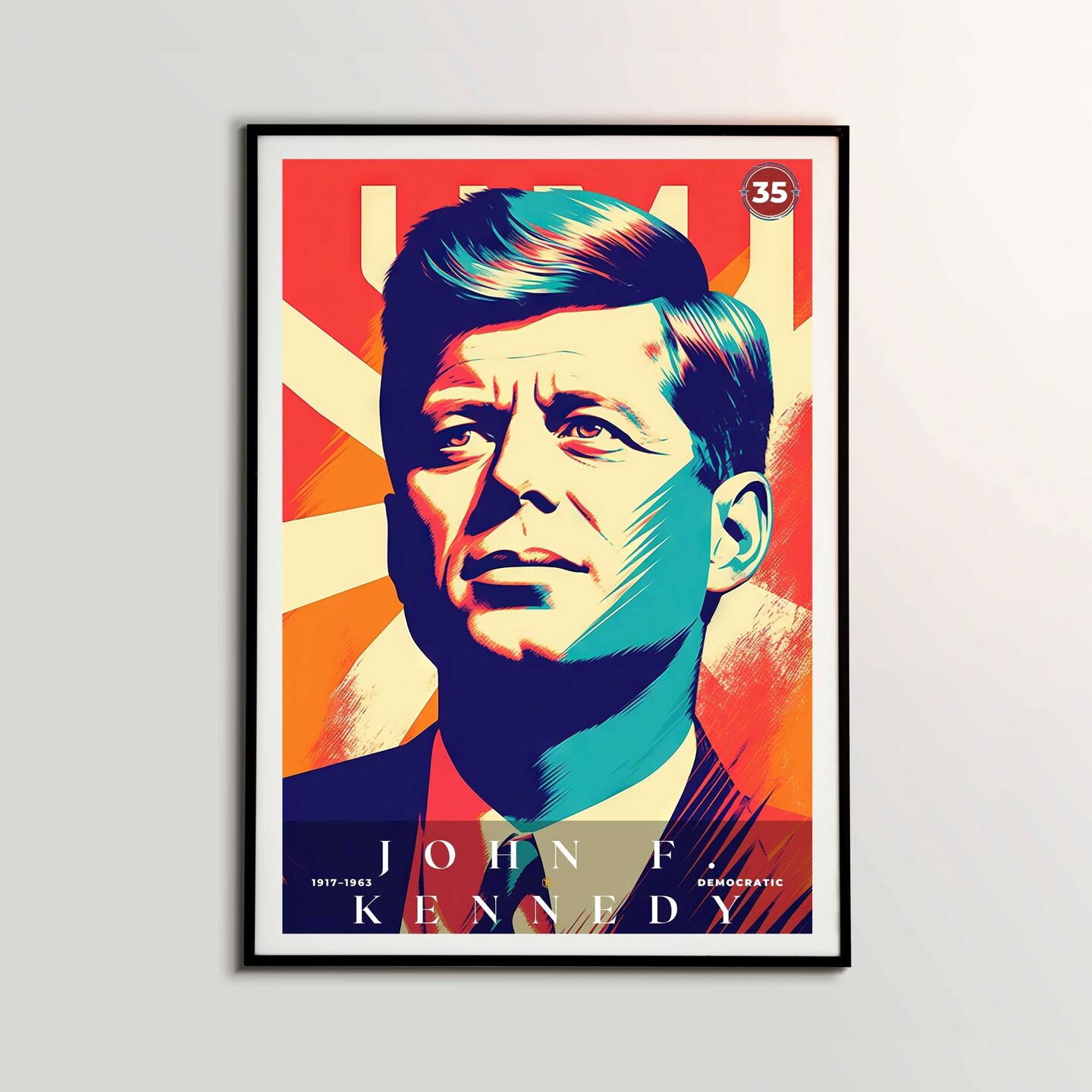 John F. Kennedy Poster, US President Print, Office Poster, Home Decor ...