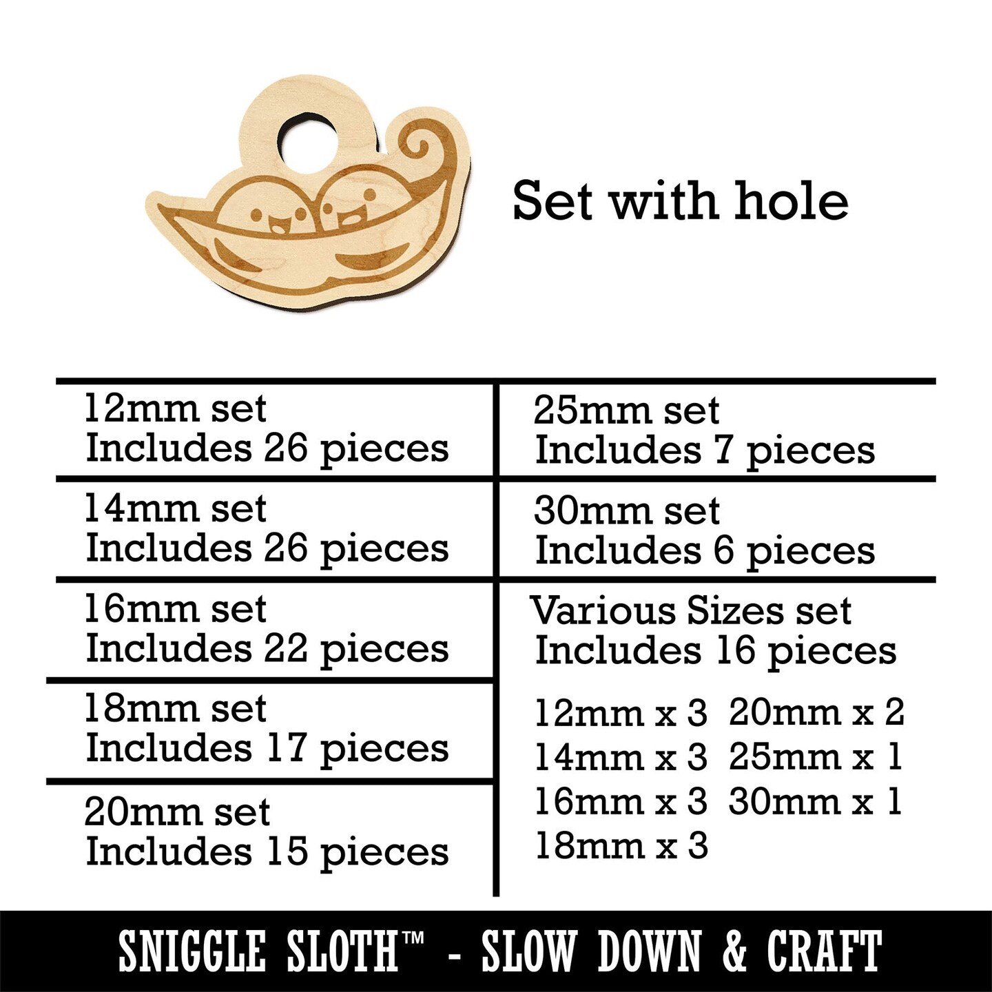 Two Peas in a Pod Mini Wood Shape Charms Jewelry DIY Craft | Michaels