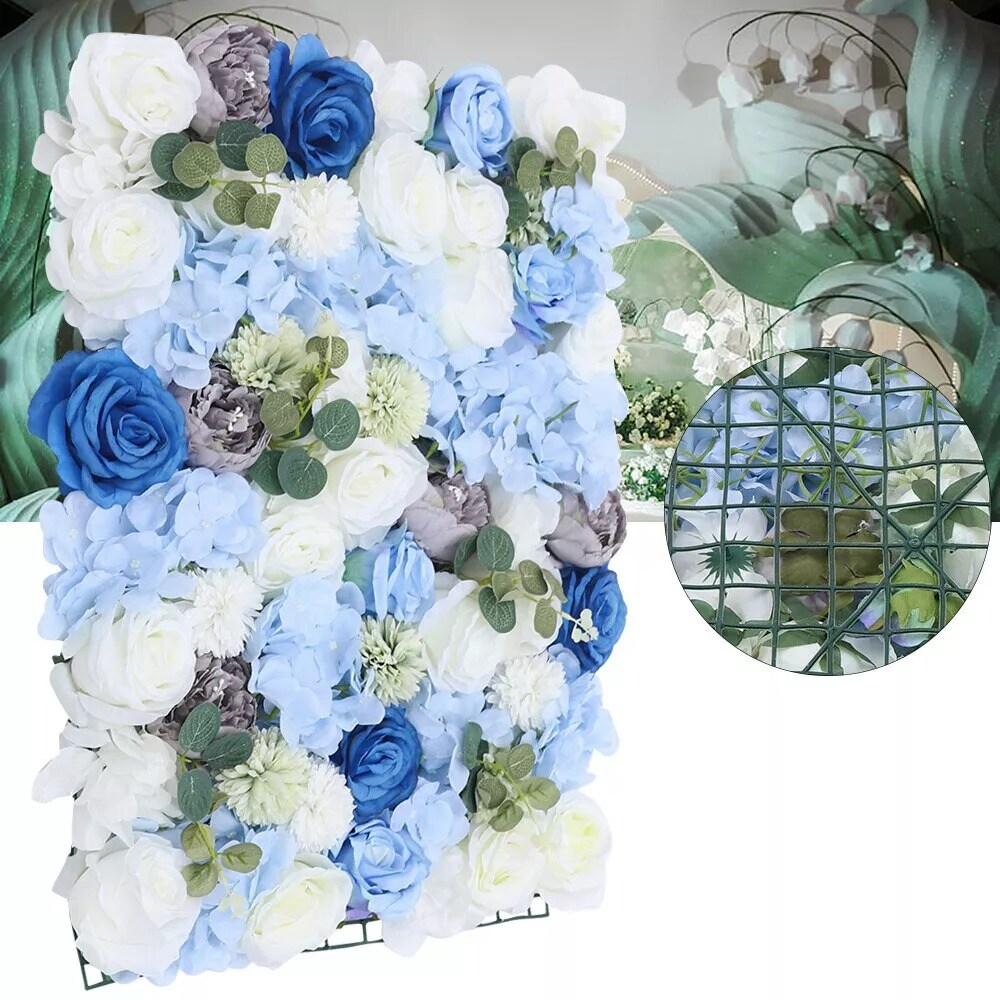 Artificial Blue and White Backdrop 6PCS 23.62" x 15.75" x 0.79" Flowers Panel | Michaels