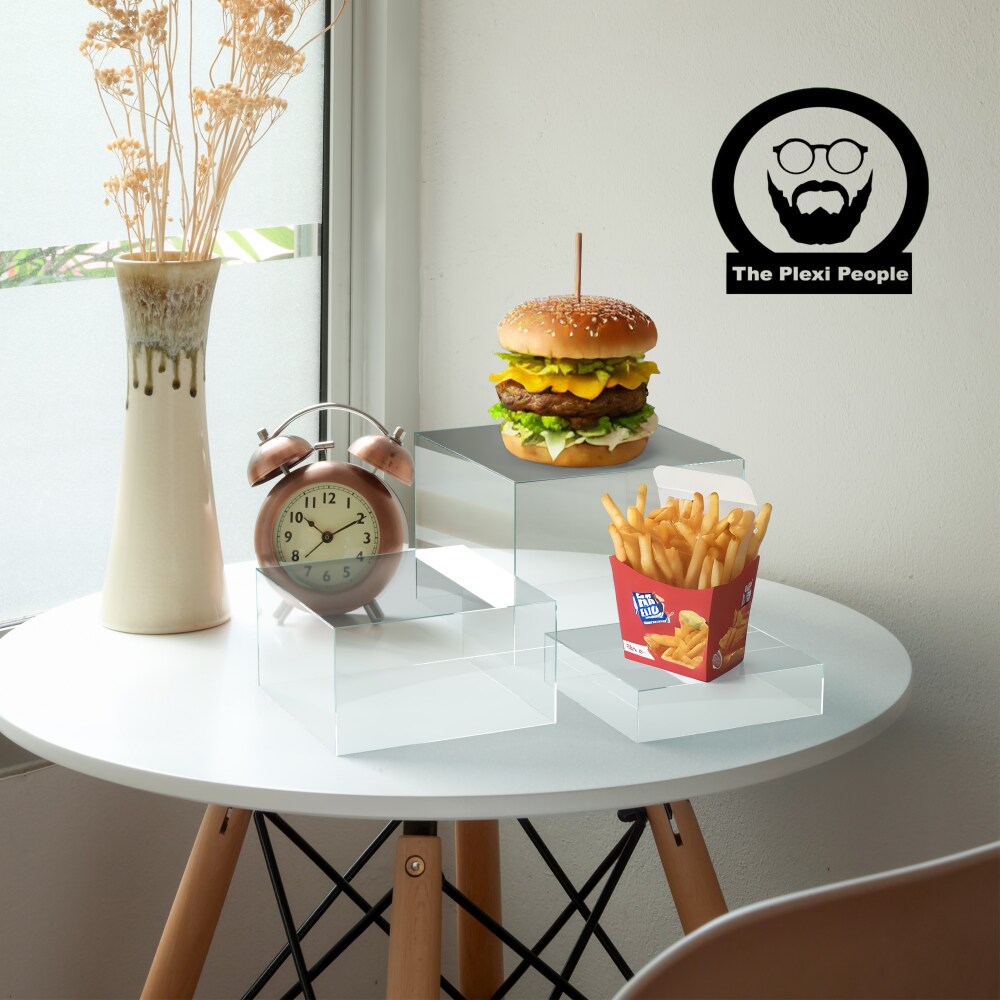 3pcs Clear Acrylic Display Boxes, Acrylic Cube Stand Risers, Acrylic ...