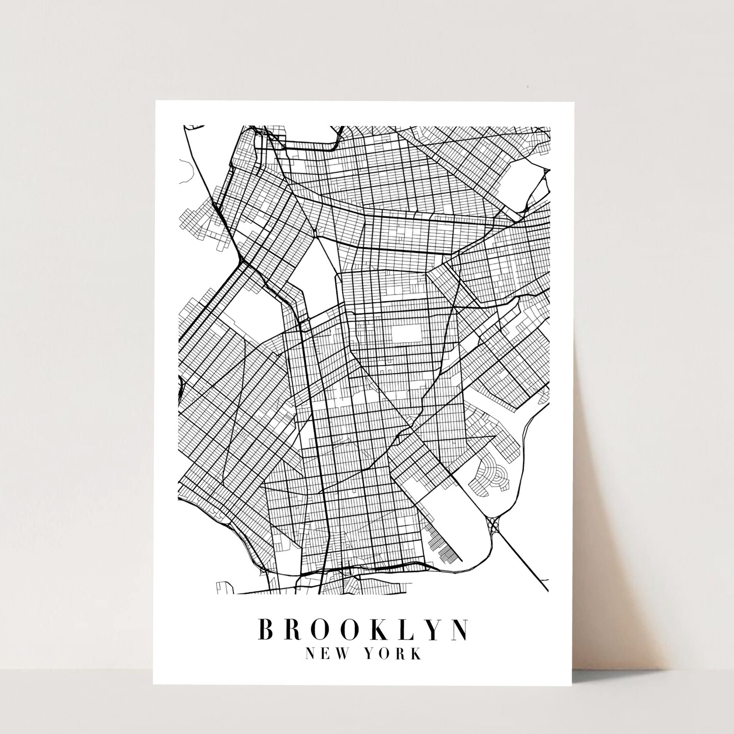 Brooklyn New York Street Map Minimal, UNFRAMED | MakerPlace by Michaels