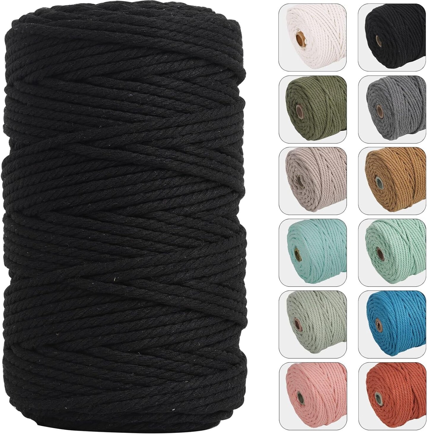 4Mm 109Yards Macrame Cord Natural Color Cotton Rope for Wall Hanging ...