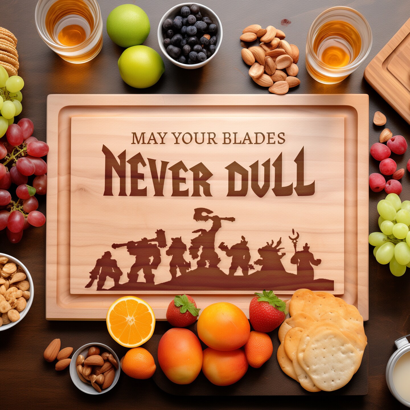 Funny RPG Cutting Board, Engraved Wood Chopping Board, Gift for Gamer ...