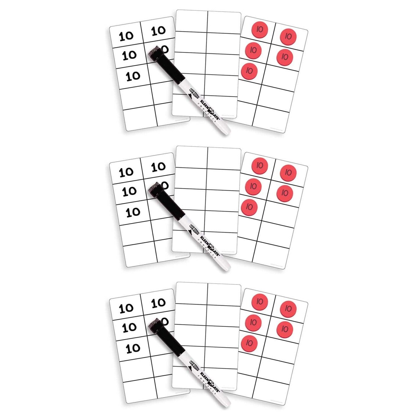 Write-On/Wipe-Off Ten-Frame Cards, 30 Per Pack, 3 Packs | Michaels