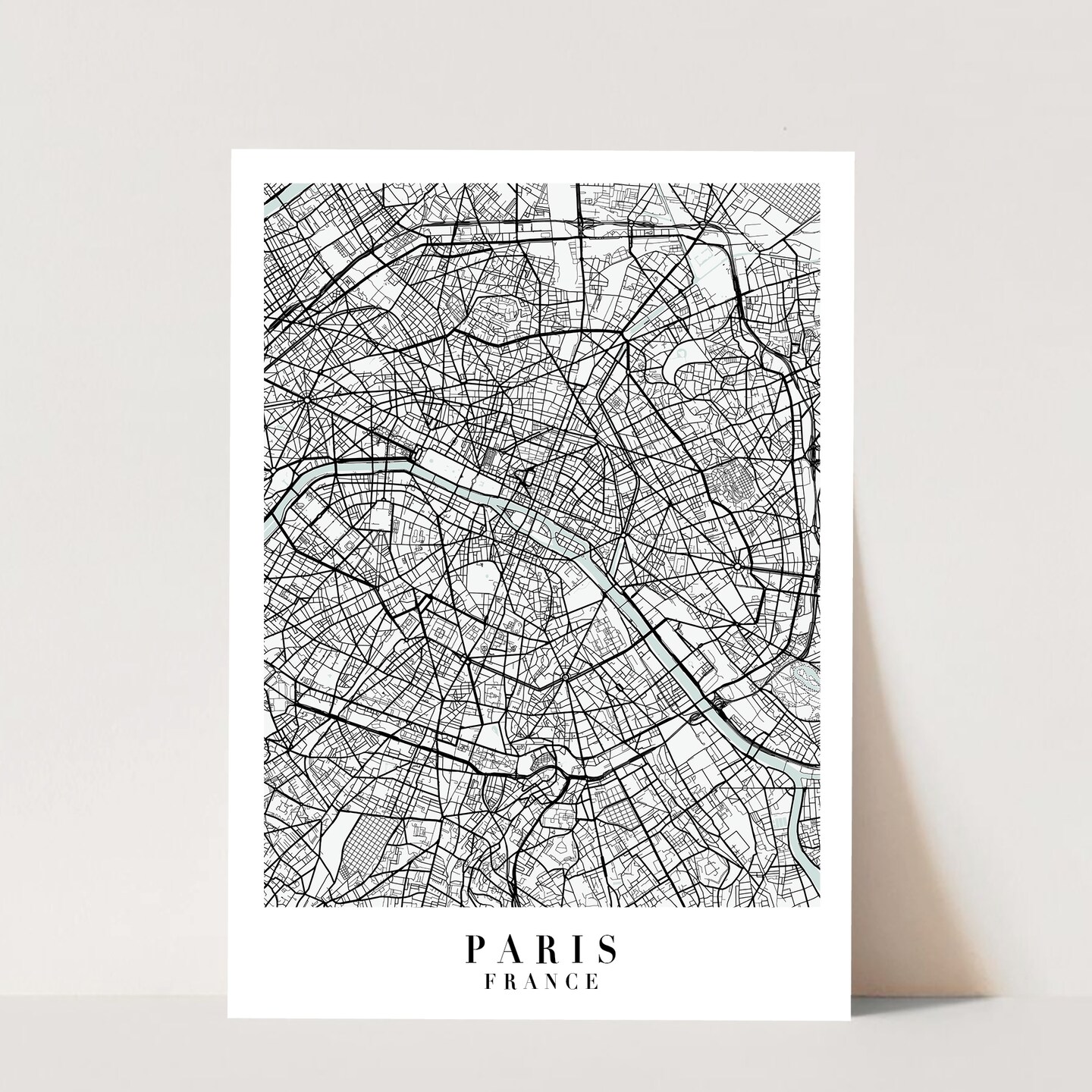 Paris France Blue Water Street Map, UNFRAMED | MakerPlace by Michaels