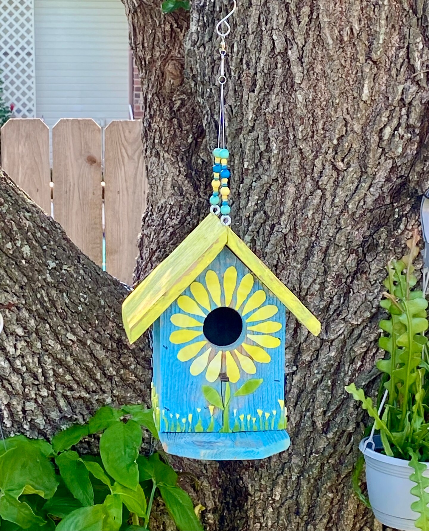 Rustic, Stained Glass, Reclaimed Cedar Birdhouse | MakerPlace by Michaels
