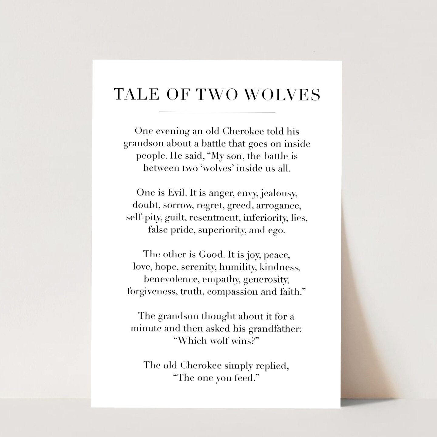 The Tale of Two Wolves, UNFRAMED | MakerPlace by Michaels