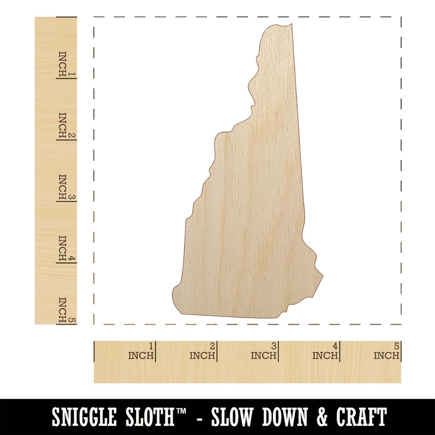 New Hampshire State Silhouette Unfinished Wood Shape Piece Cutout for ...