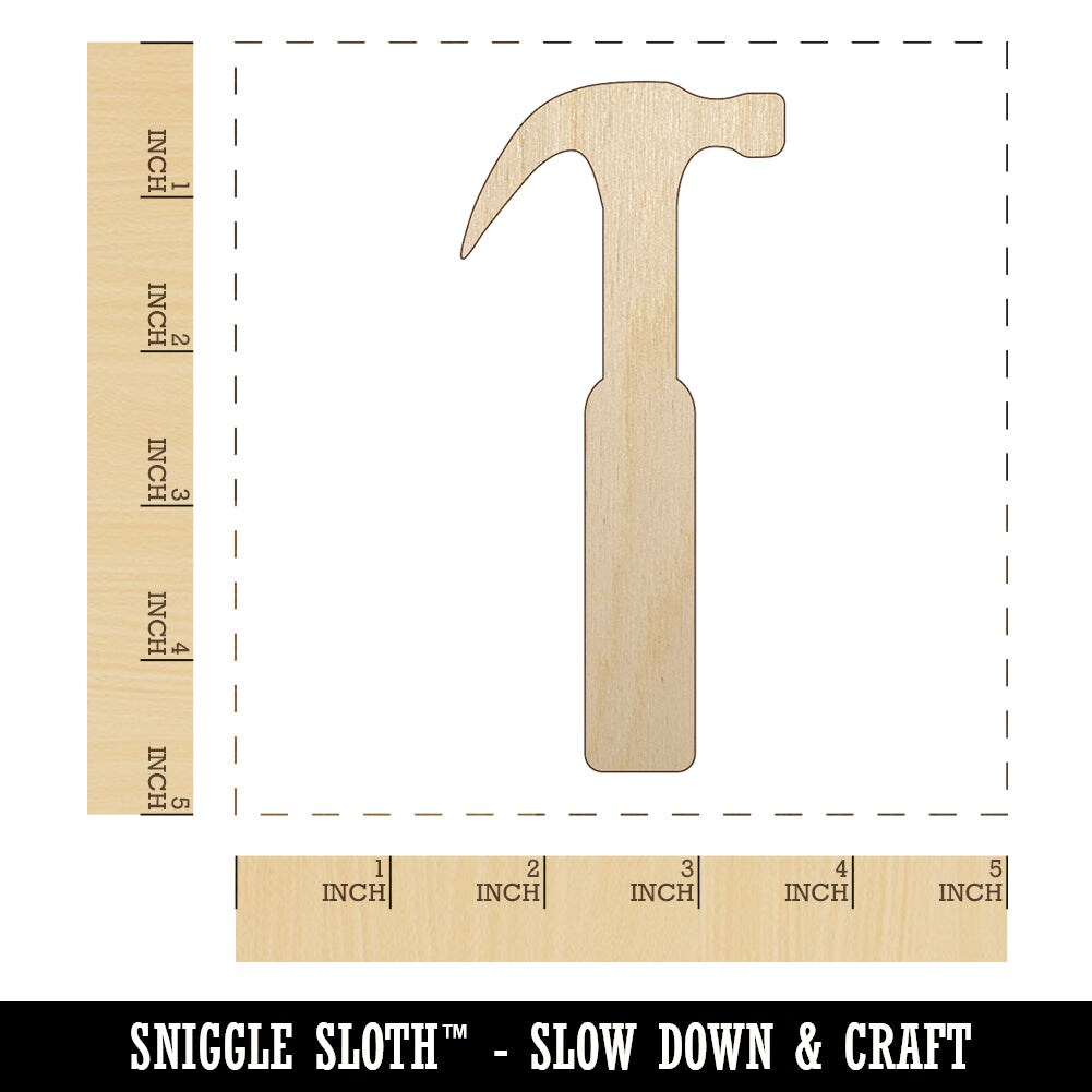 Hammer Tool Unfinished Wood Shape Piece Cutout for DIY Craft Projects ...