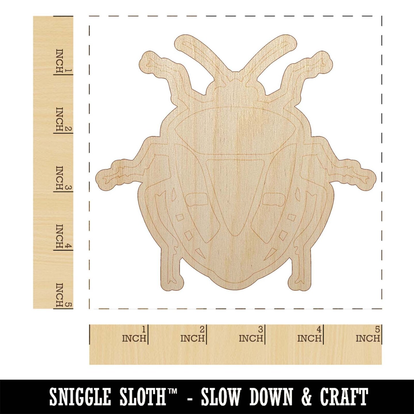 Man Faced Stink Bug Insect Unfinished Wood Shape Piece Cutout for DIY ...