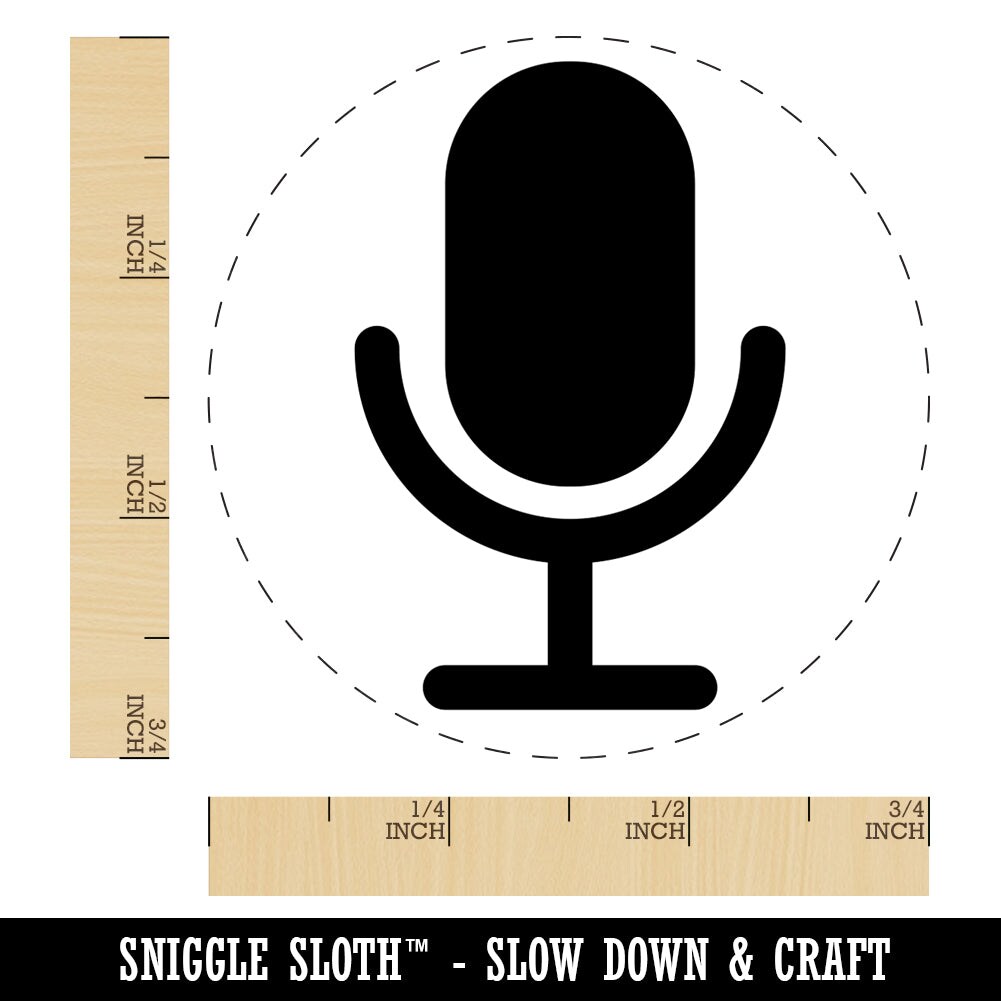 Podcast Broadcast Microphone Self-Inking Rubber Stamp for Stamping ...